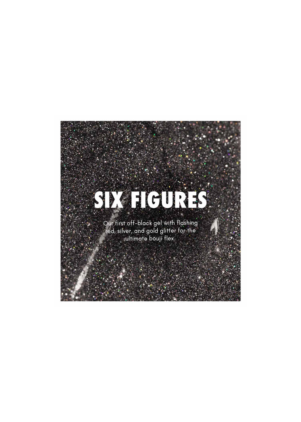 SIX FIGURES Off-Black Gel Polish - Luxurious Glitter | Drama Collection ...
