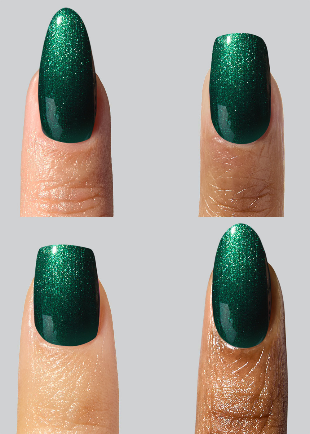 Pine Green Shimmer Gel Polish | Moody Metallic Nail Color | The ...